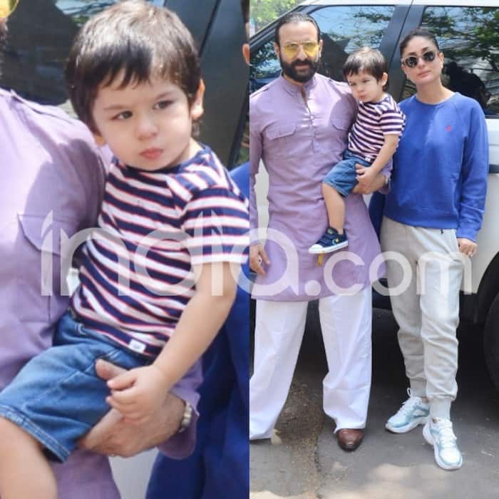Taimur pouts for the paparazzi