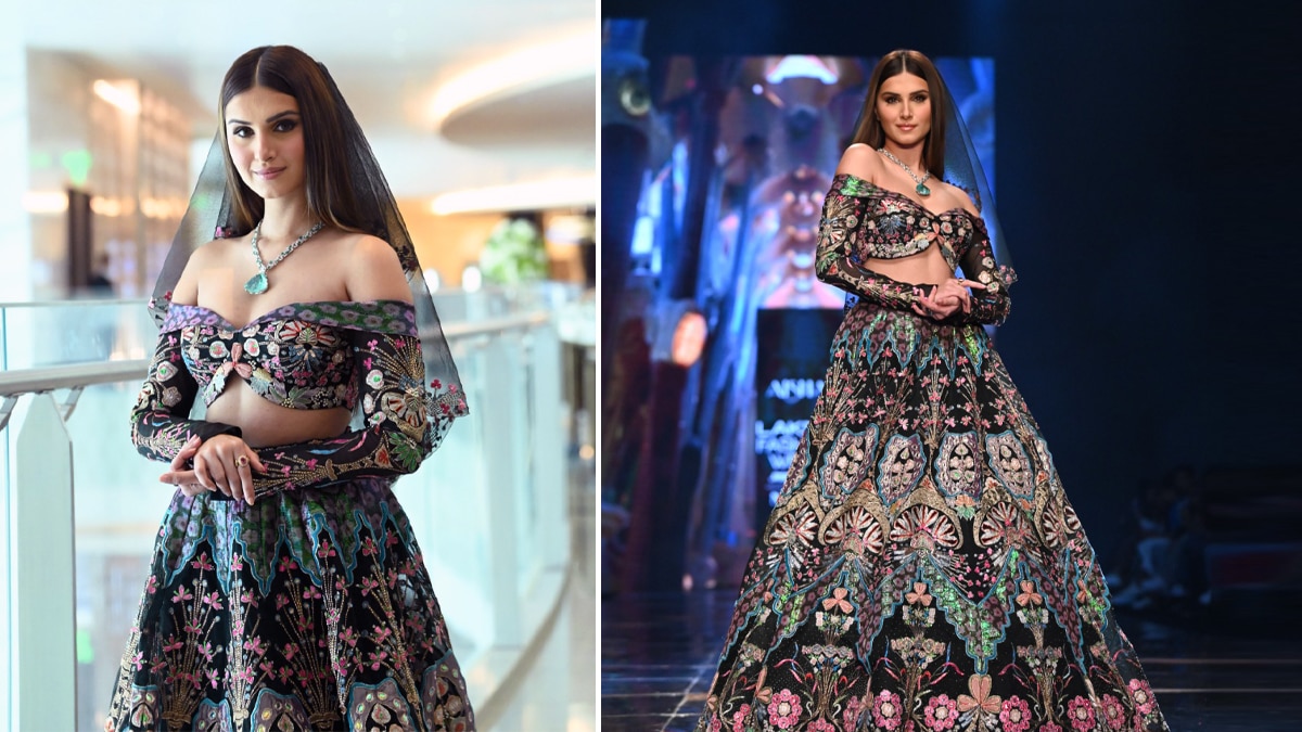 Tara Sutaria Sizzles in Hot Multi-Coloured Off-Shoulder Crop-Top And ...