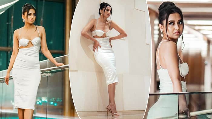 Tejasswi Prakash Gives One Of The Spiciest Looks Of Her Lifetime In Hot Satin White Dress See