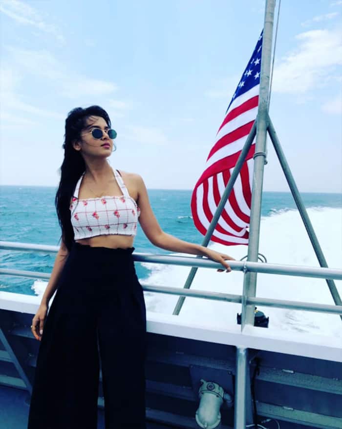 Tejasswi Prakash Stuns Fans in Turtle Neck Top And Denim Mini Skirt