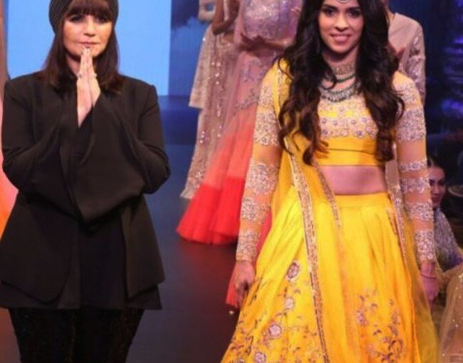 Tennis player Saina Nehwal walks ramp at Bangalore Fashion Week