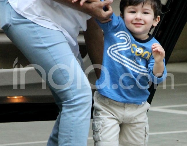 The cute munchkin posed for the cameras