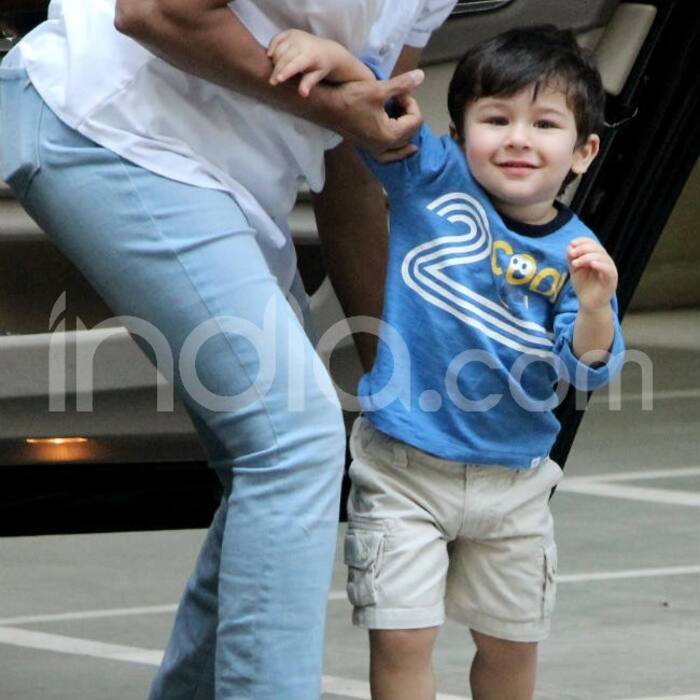 Taimur seemed in a playful mood