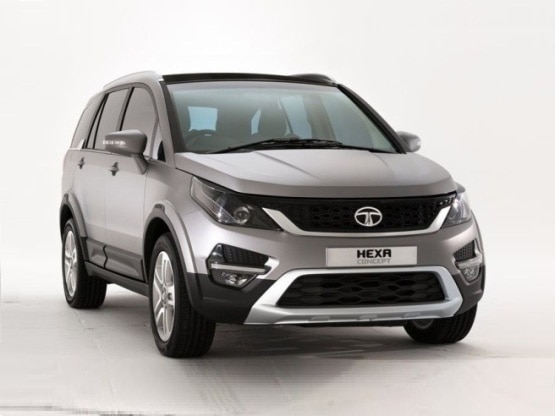 At the upfront, the Tata Hexa MPV comes with projector headlamps ...