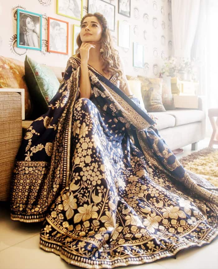 Tina Datta carries a traditional lehenga look