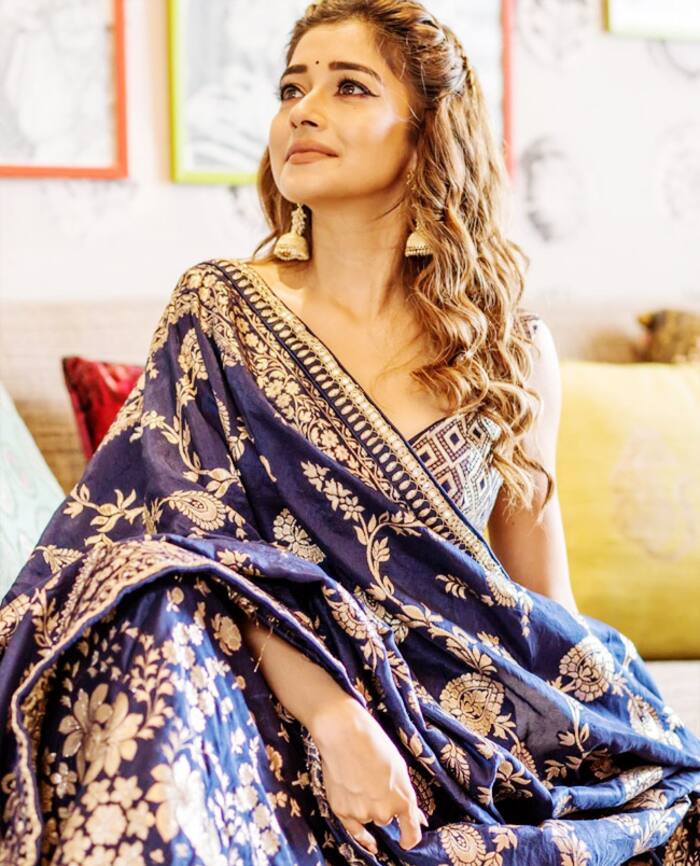 Tina Datta Wears a Blue Traditional Leheng in Her Latest Bridal Photoshoot