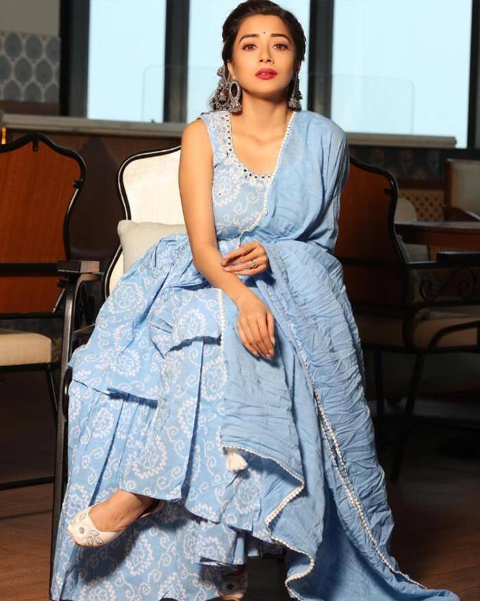 Tina Datta in A Blue Bandhani Sharara Set Is Beating Our Weekday Blues ...