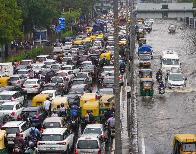 Traffic After Heavy Rain in Delhi
