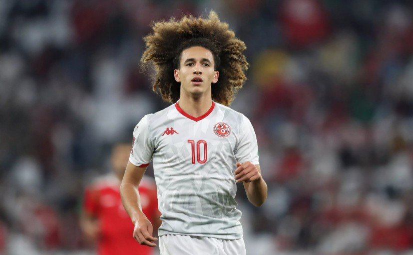 Tunisia midfielder Hannibal Mejbri sported a afro like volumous curls ...
