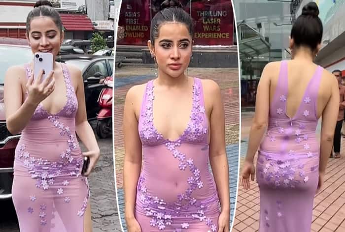 Urfi Javed goes sheer and bold in a lilac gown