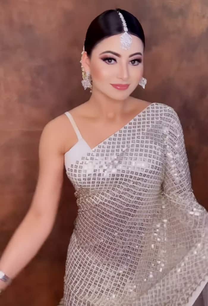 Urvashi Rautela Mesmerises in Her Silver Saree, Shows How to Rock a Bold Look With Grace - See Pics