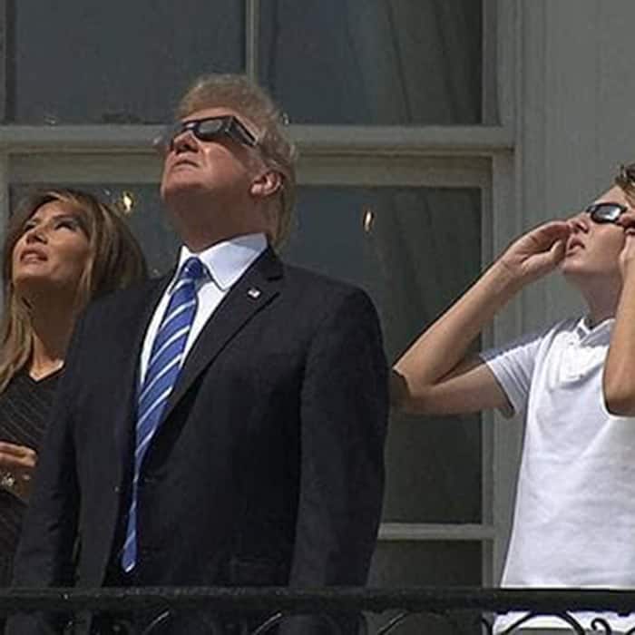 PHOTOS: US President Donald Trump DARES to watch the total solar ...