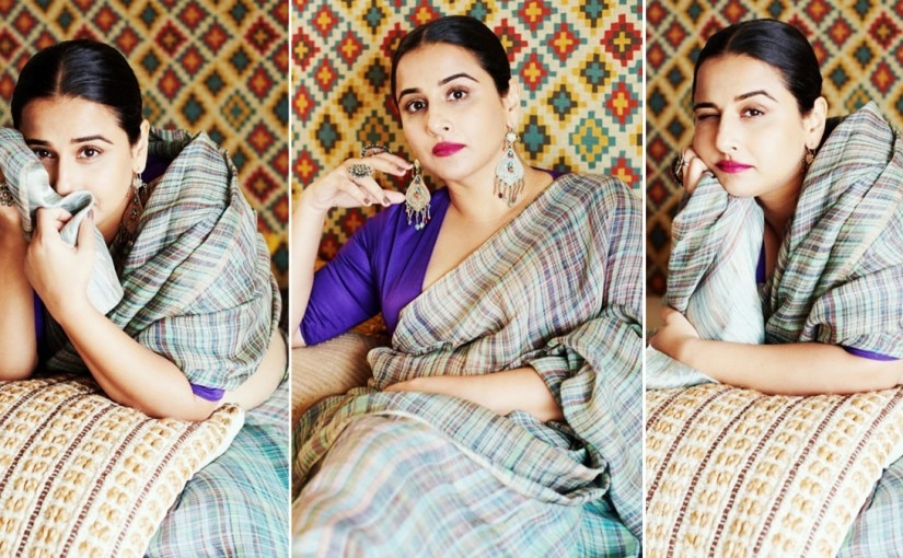 Vidya Balan is an Epitome of Grace in Gorgeous Linen Saree, Purple ...