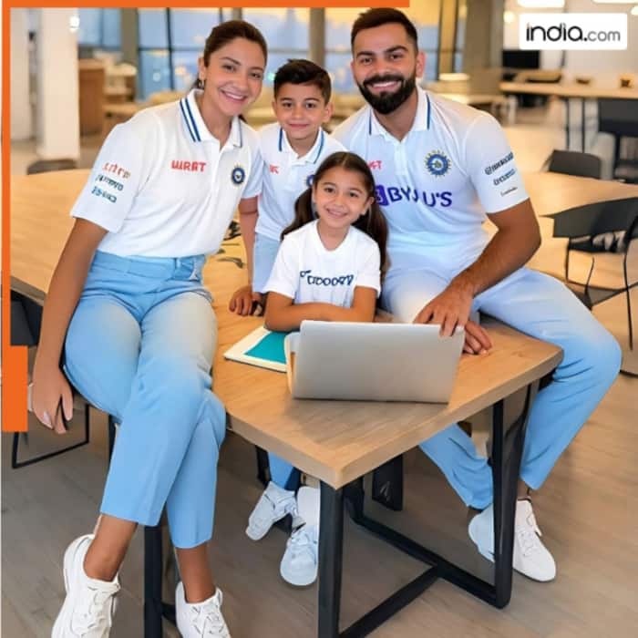 Virat Kohli and Anushka Sharma's first 'family photo' with kids Vamika ...