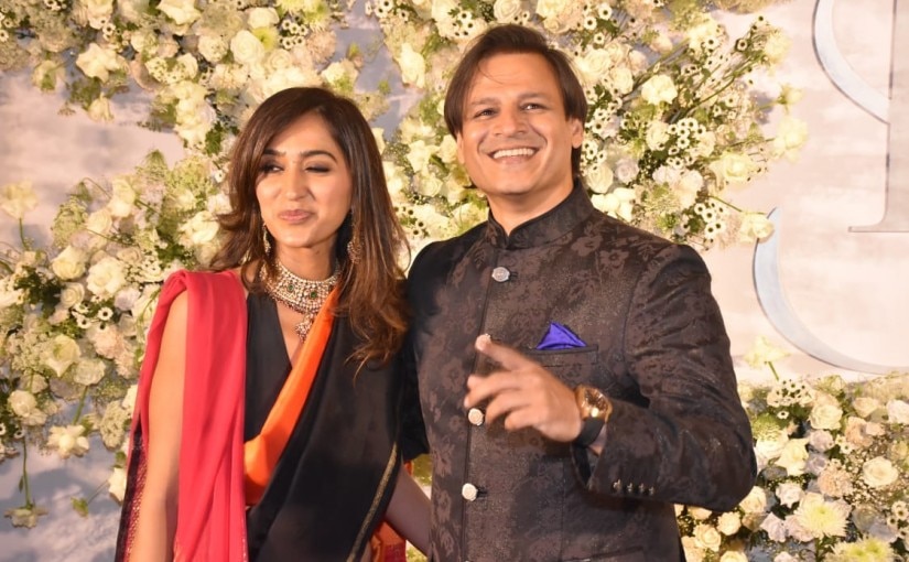 Vivek Oberoi arrives with his wife Priya at Sid Kiara's wedding reception