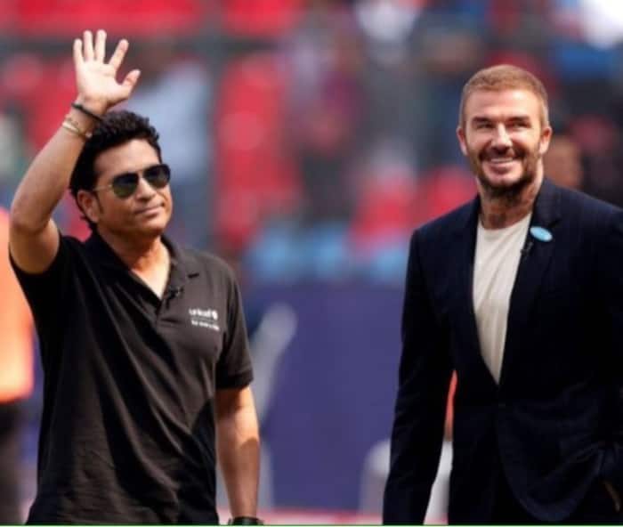 IN PICTURES - David Beckham Meets Men In Blue And Sachin Tendulkar ...