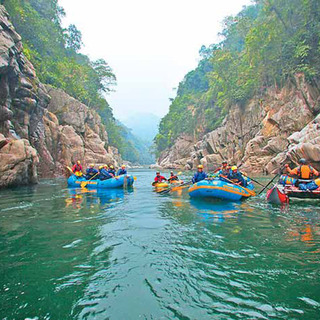 White water rafting in Kameng river in Arunachal Pradesh